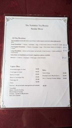 Menu at Yorkshire Tea Rooms & Restaurant, Malton
