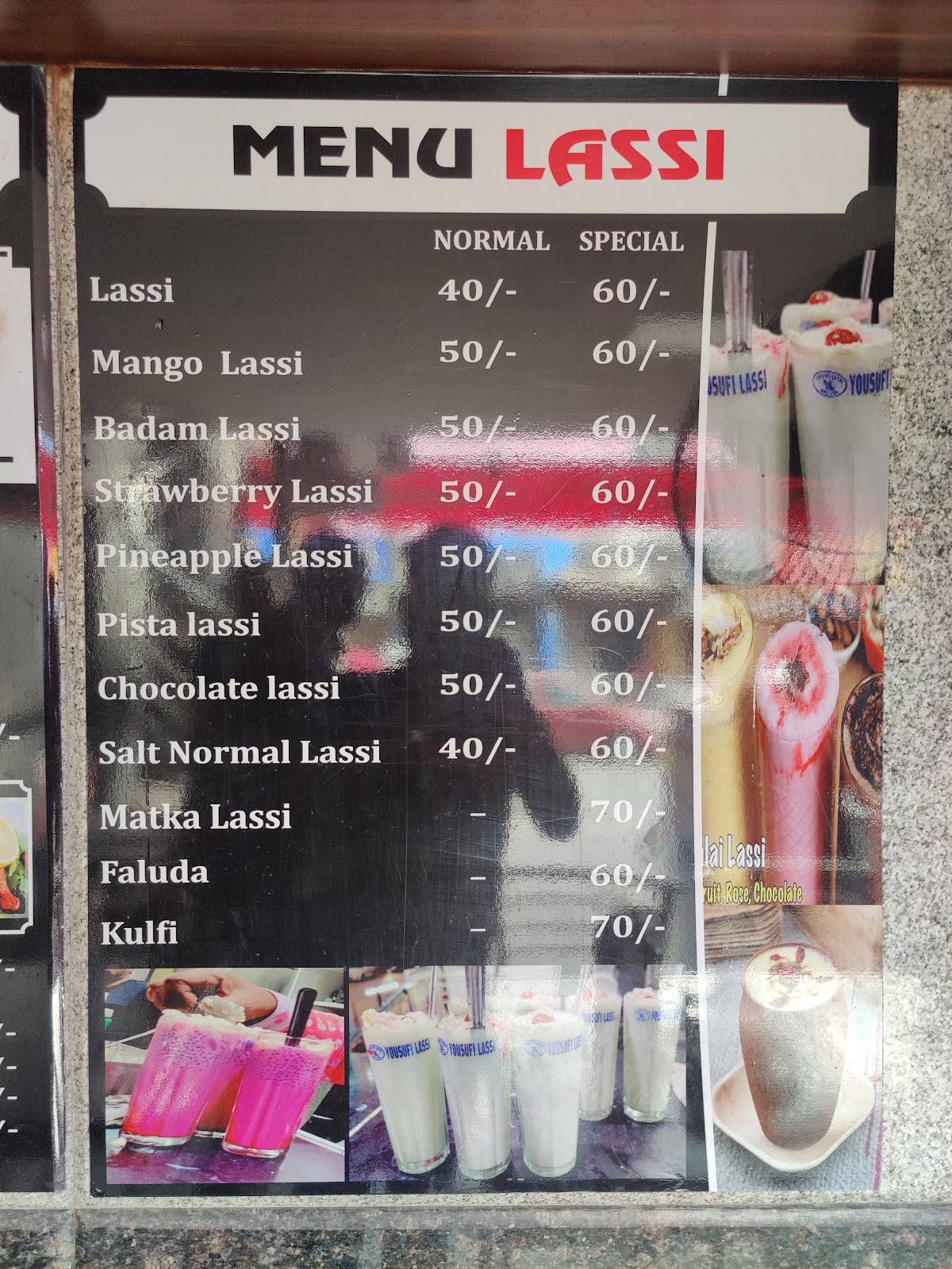 Menu at Yousufi Lassi & Restaurant, Hyderabad