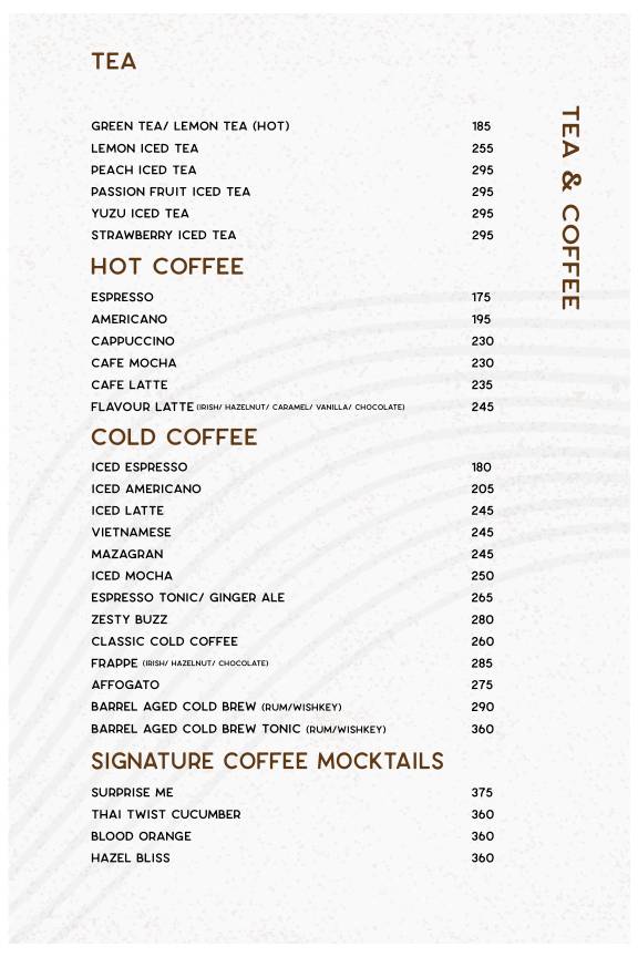 Menu at ZERO The restaurant, Surat