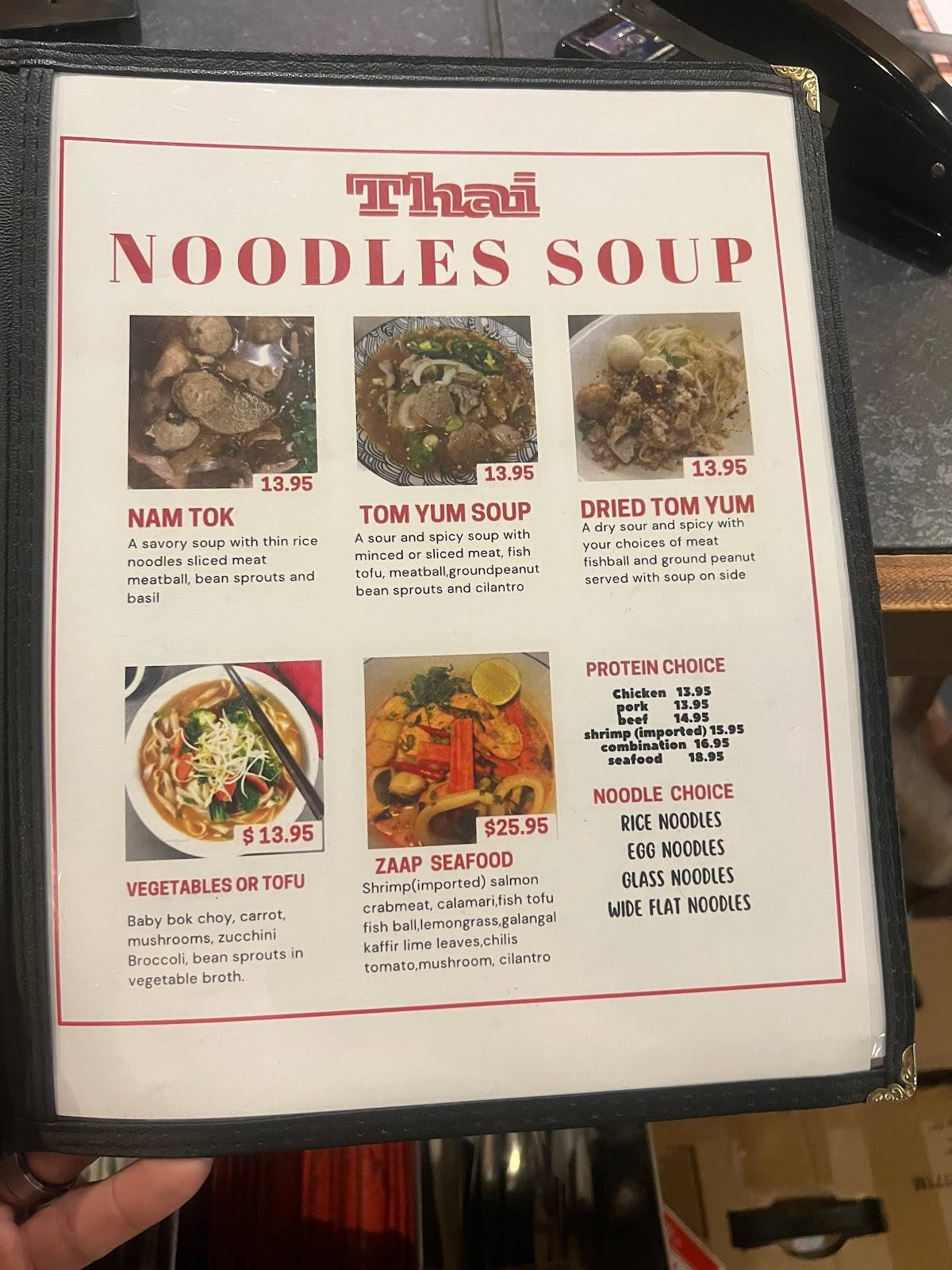Menu at Zaap Thai Cuisine - Authentic Thai Food restaurant, Bossier City