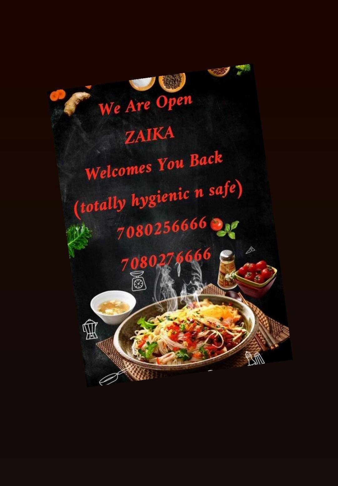 Menu at Zaika Indian lounge, Mau