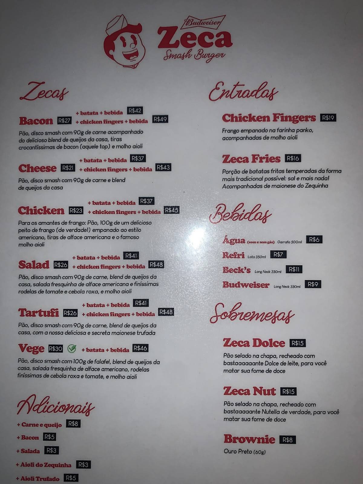 Menu em Zeca Smash Burger restaurante, Salvador