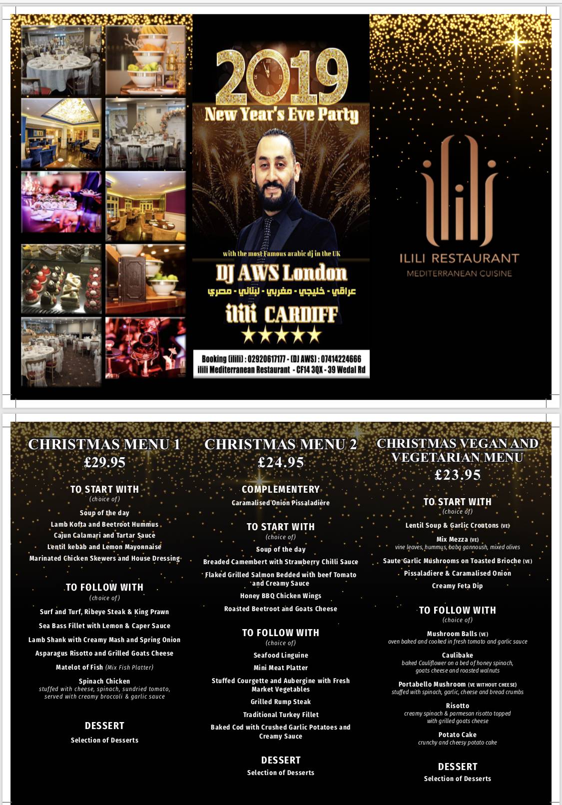 Menu at ilili Coffee Bar & Shisha Lounge, Cardiff, 39 Wedal Rd