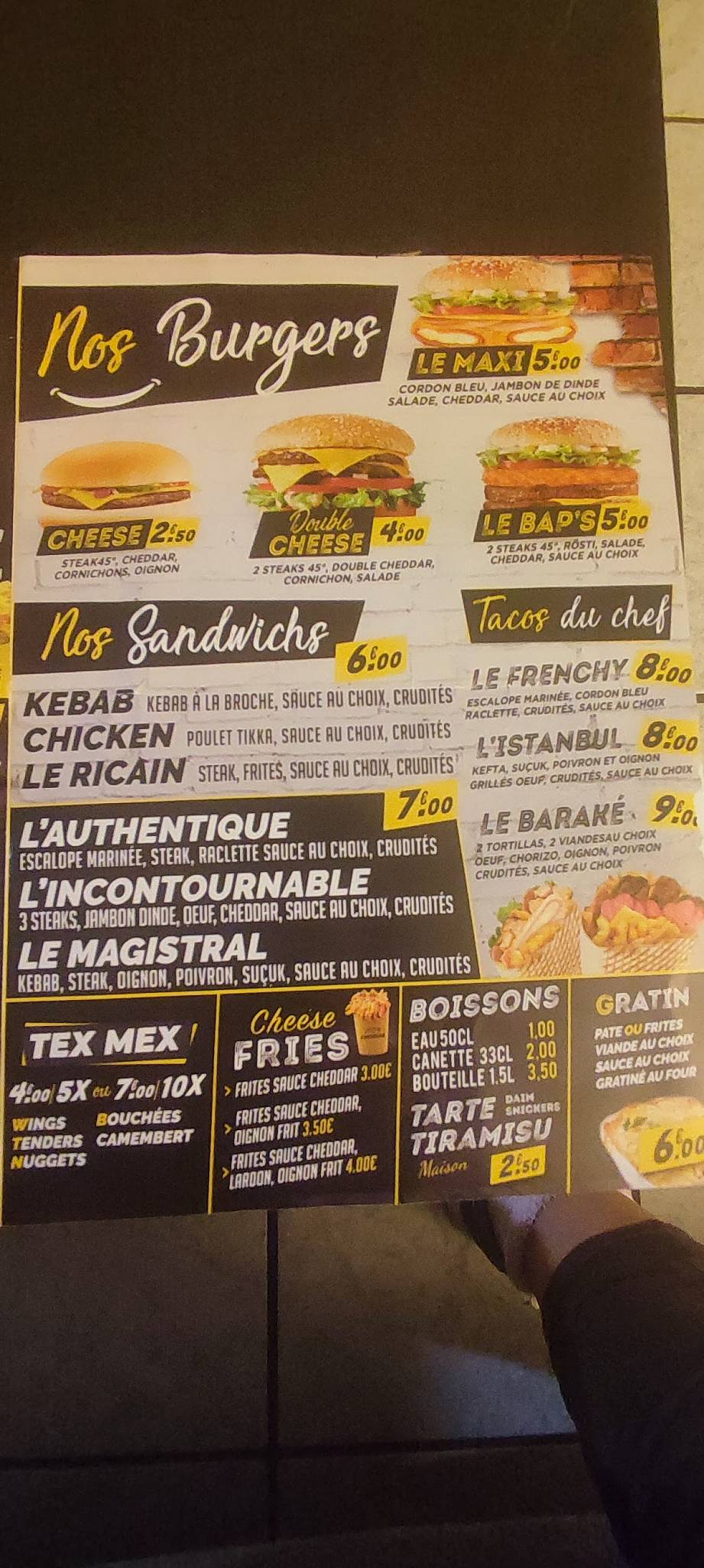 Carta del restaurante le classico, Chagny