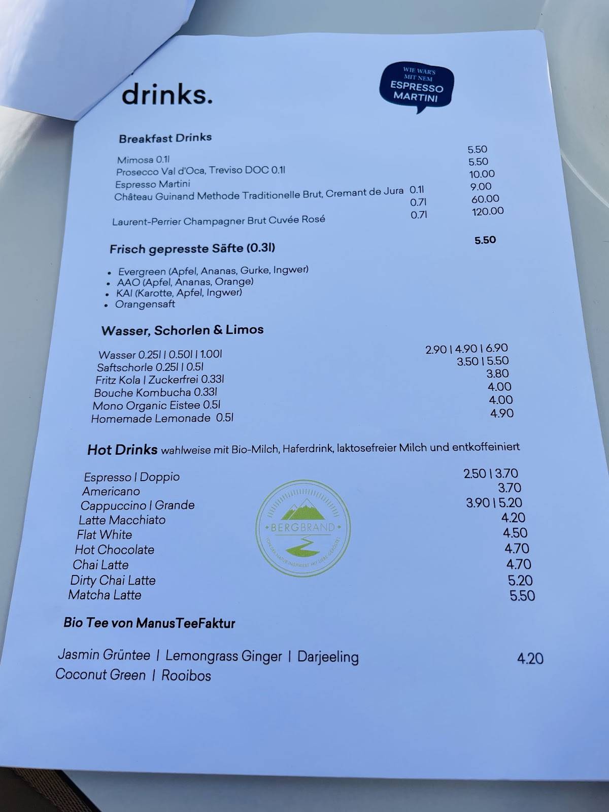 Speisekarte von mela restaurant, Erlangen