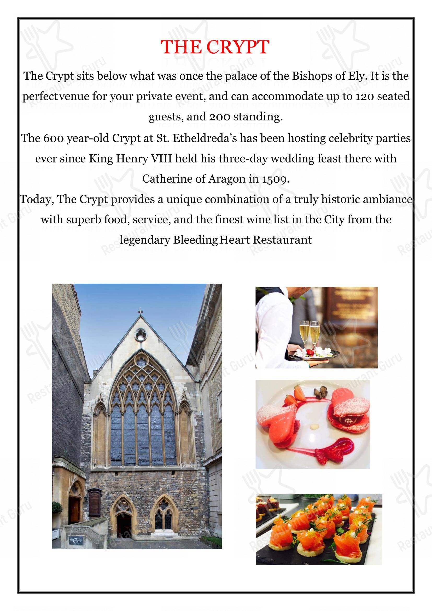 Menu at Bleeding Heart Bistro pub & bar, London, 7 Bleeding Heart Yard