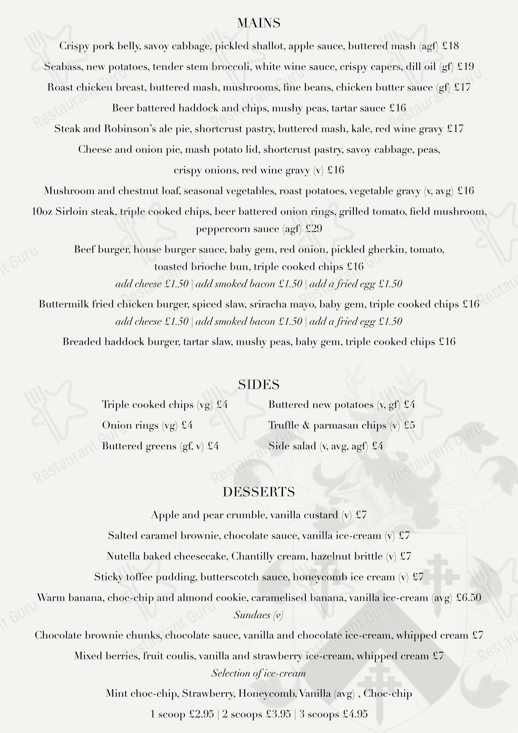 Menu at Davenport Arms, Woodford pub & bar, Stockport, 550 Chester Rd