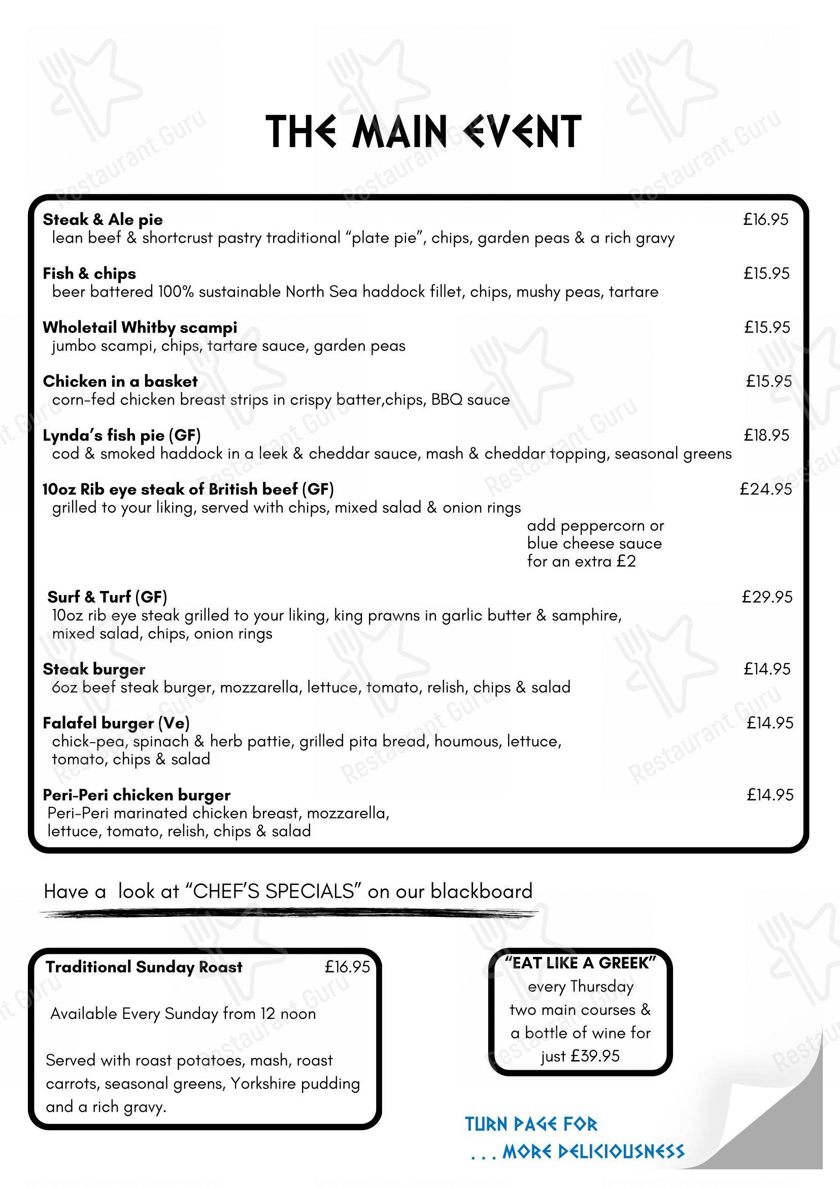 Menu at Ling Bob pub & bar, Bradford