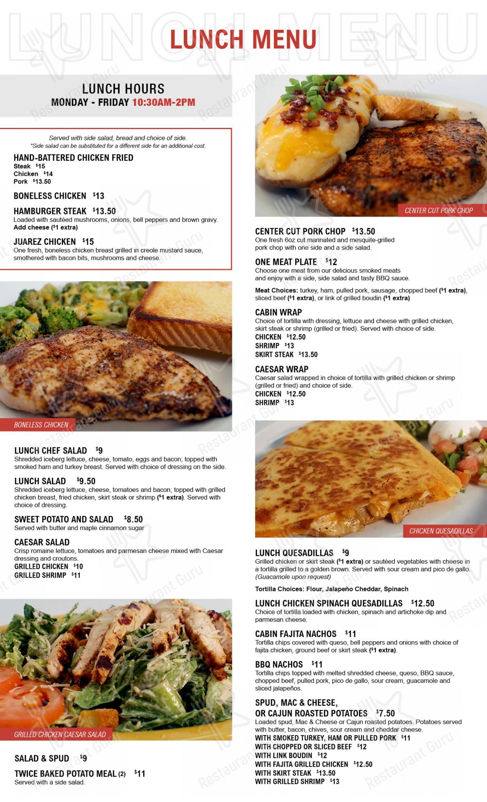 Menu at Log Cabin Grill & Market BBQ, Ruston