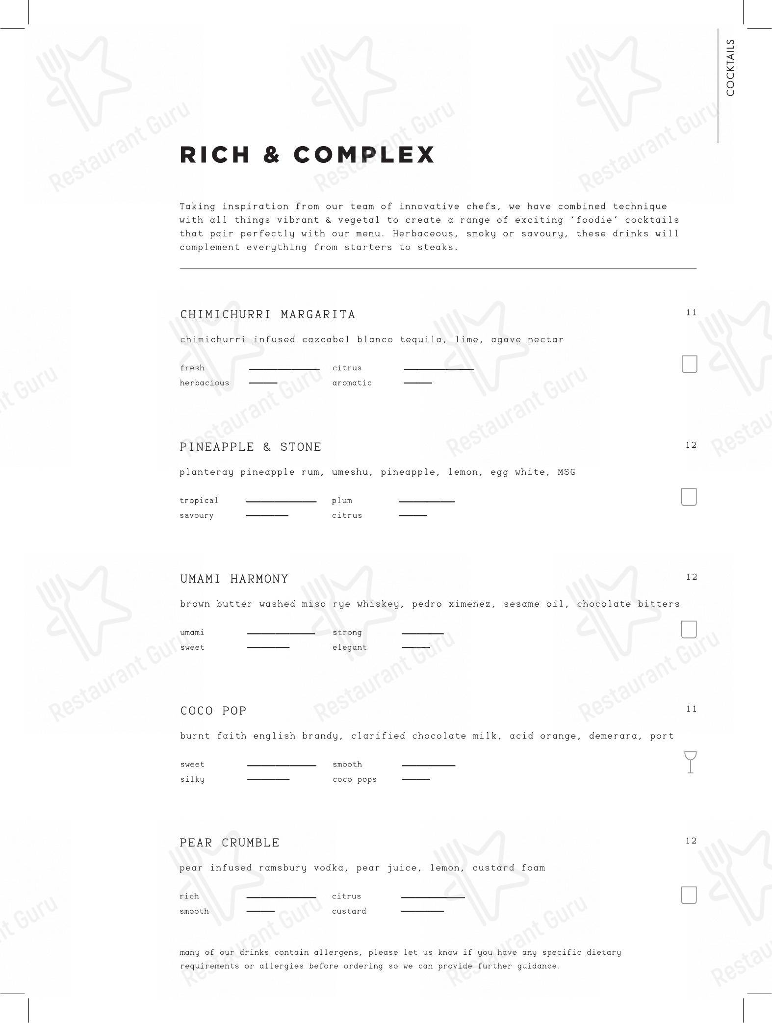 Menu at Pasture Birmingham restaurant, Birmingham