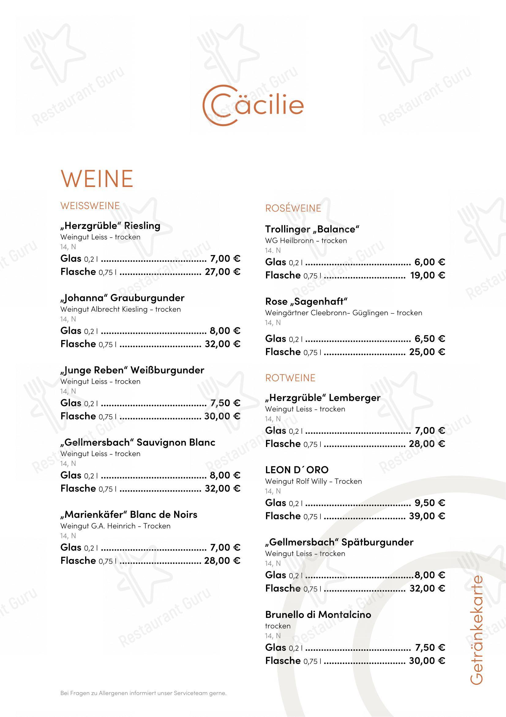Speisekarte von Schwarz Restaurant am Stiftsberg, Neckarsulm