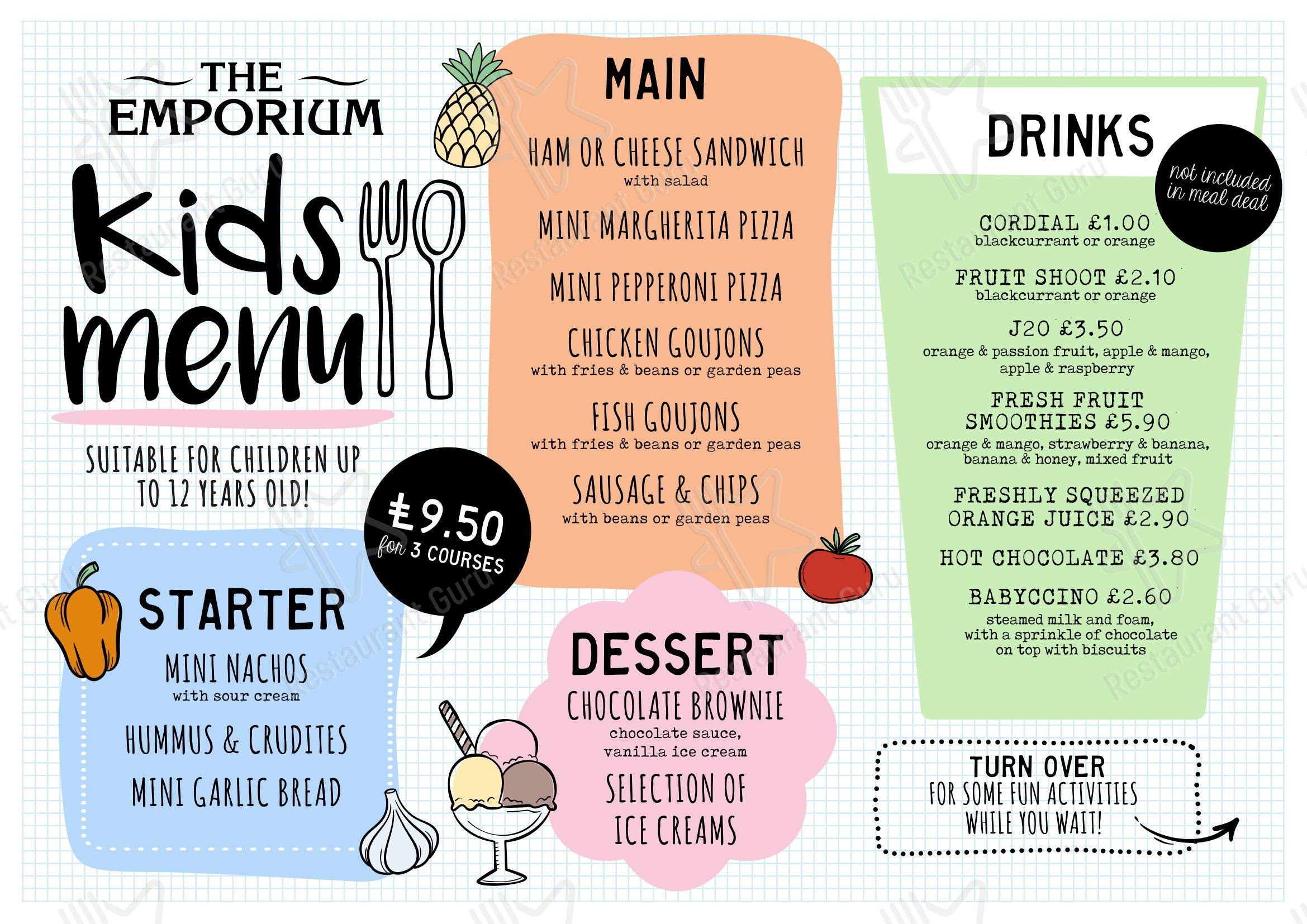 Menu at The Emporium pub & bar, Clitheroe