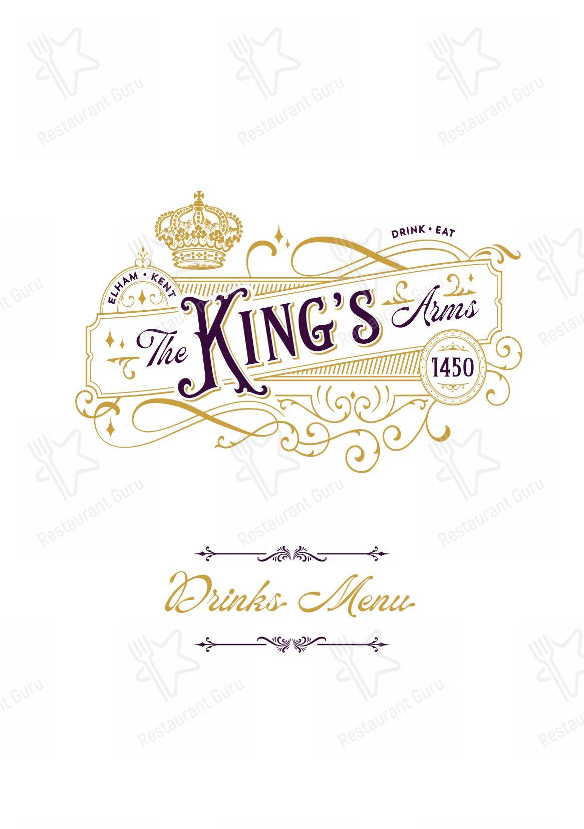 Menu at The Kings Arms pub & bar, Elham