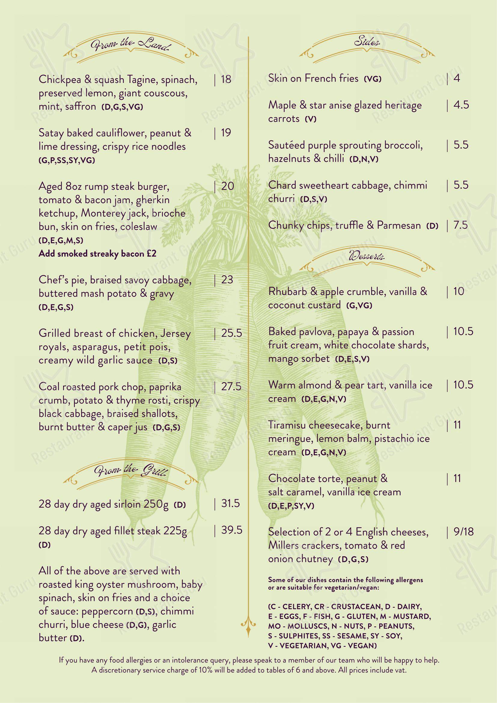 Menu at The Kings Arms pub & bar, Elham