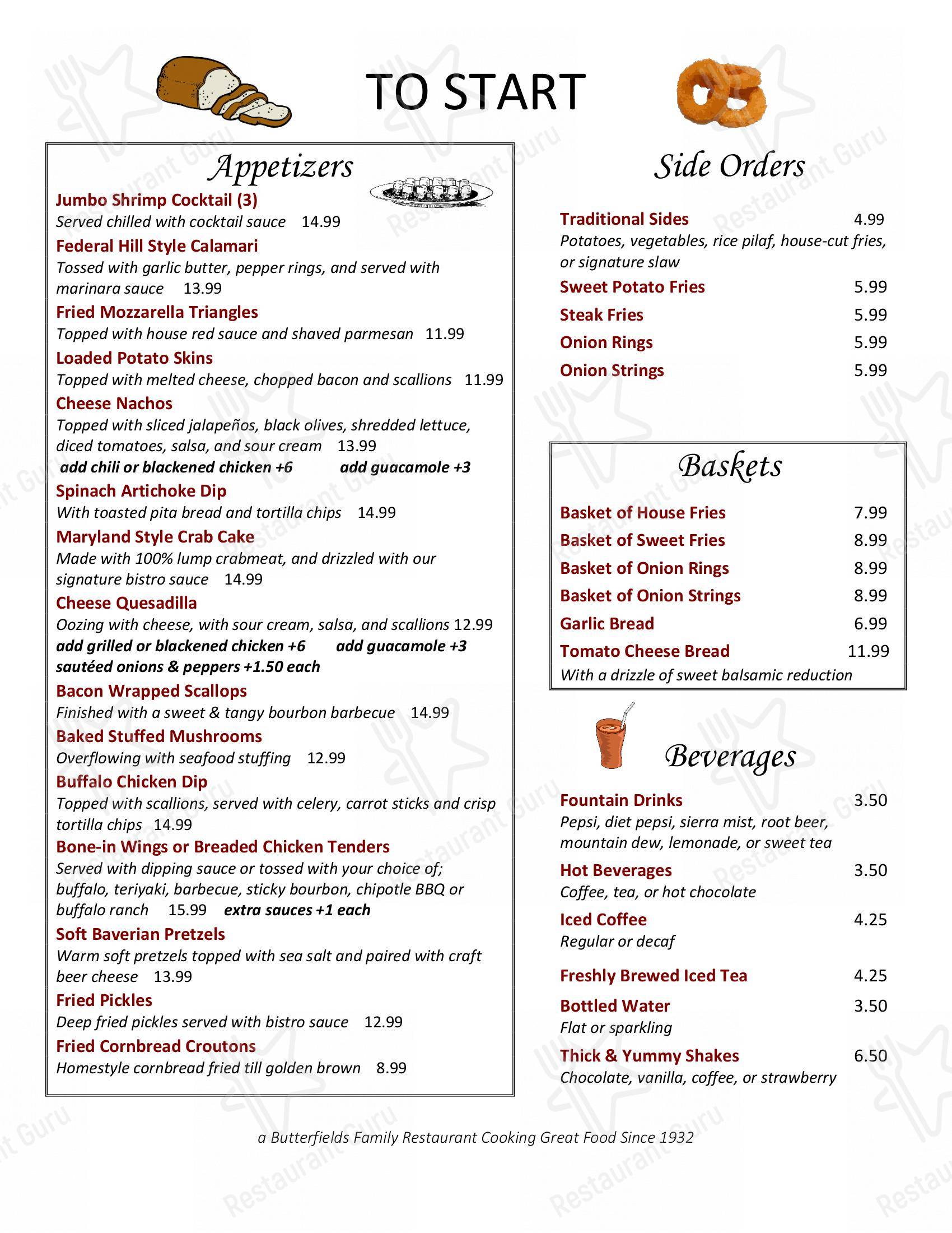 Menu at The Meadow Brook Restaurant & Functions, Hanson