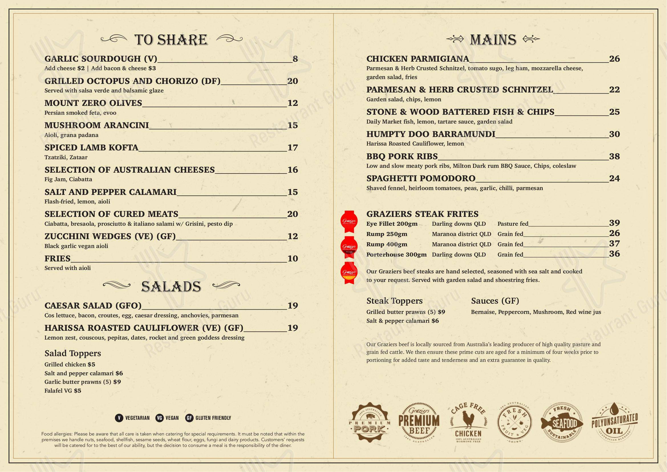 Menu at The Raven Hotel pub & bar, West End