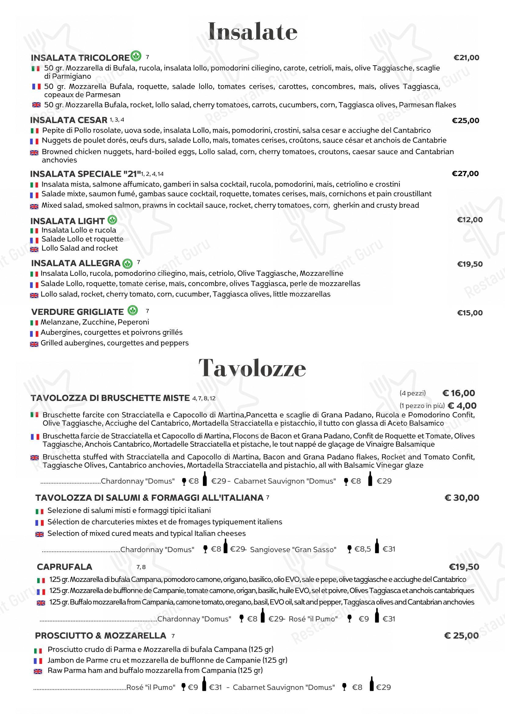 Carta de 21 Restaurant, Bacolod, 21 Lacson St