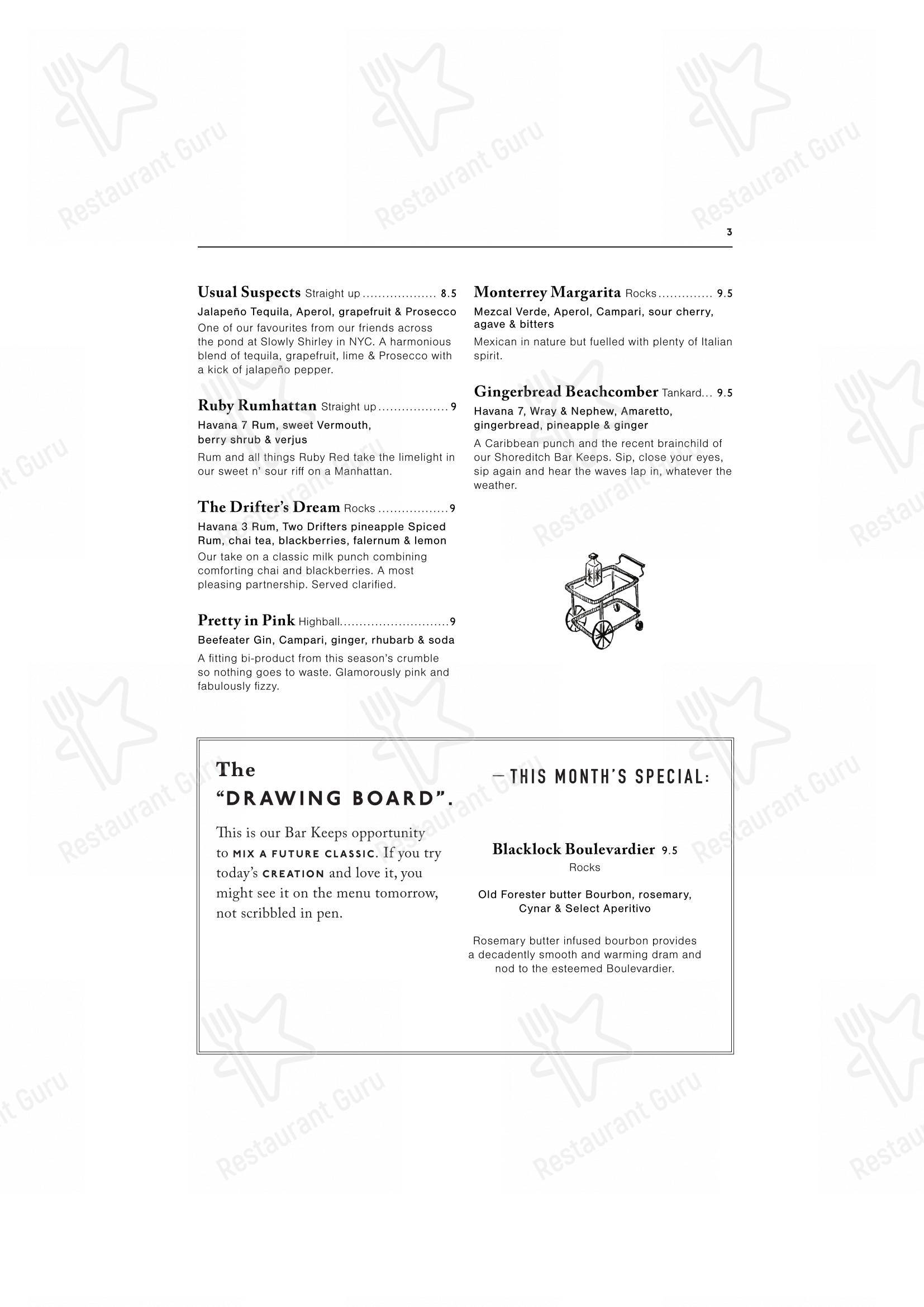 Menu at Blacklock City steakhouse, London, 13 Philpot Ln