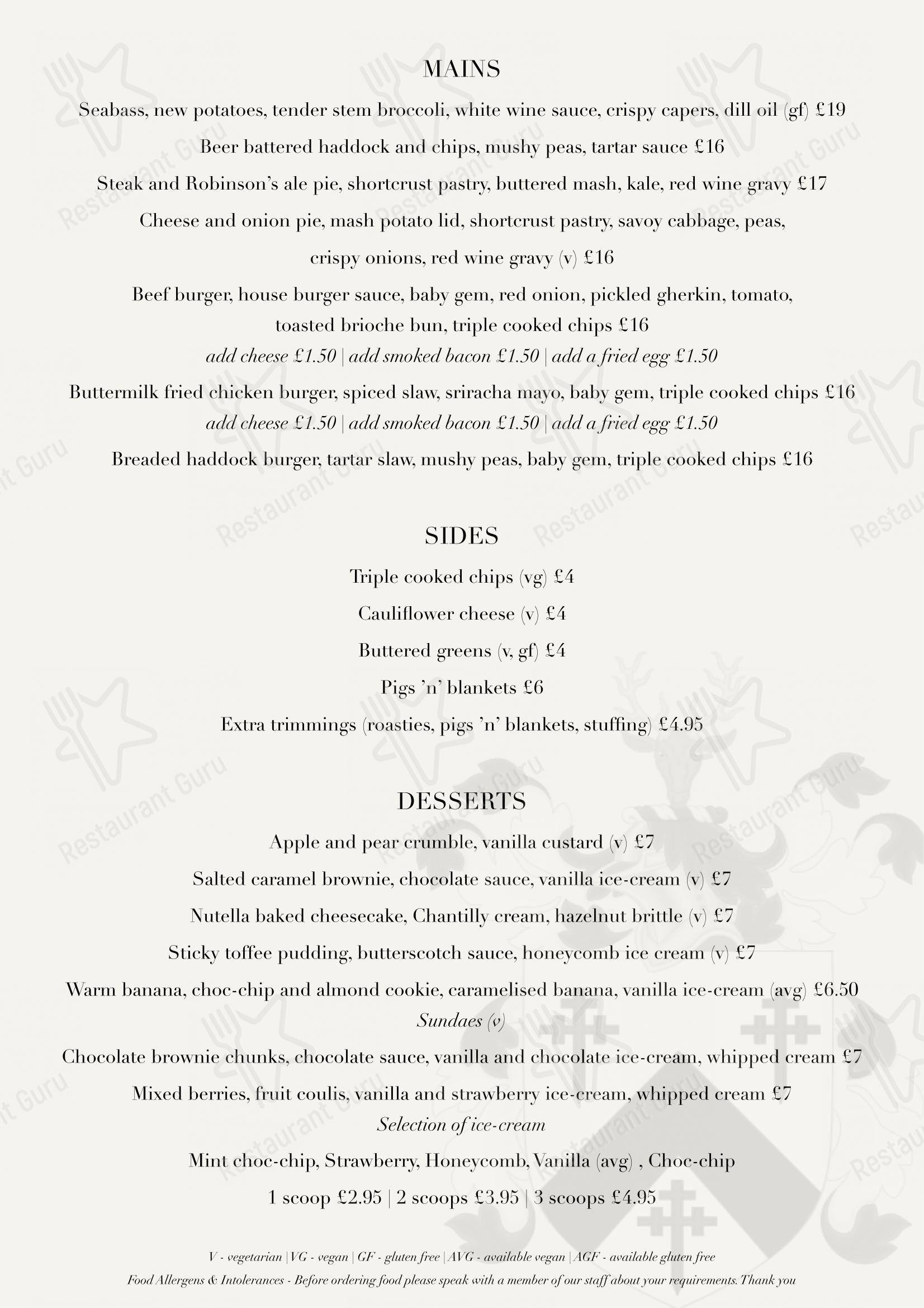Menu at Davenport Arms, Woodford pub & bar, Stockport, 550 Chester Rd