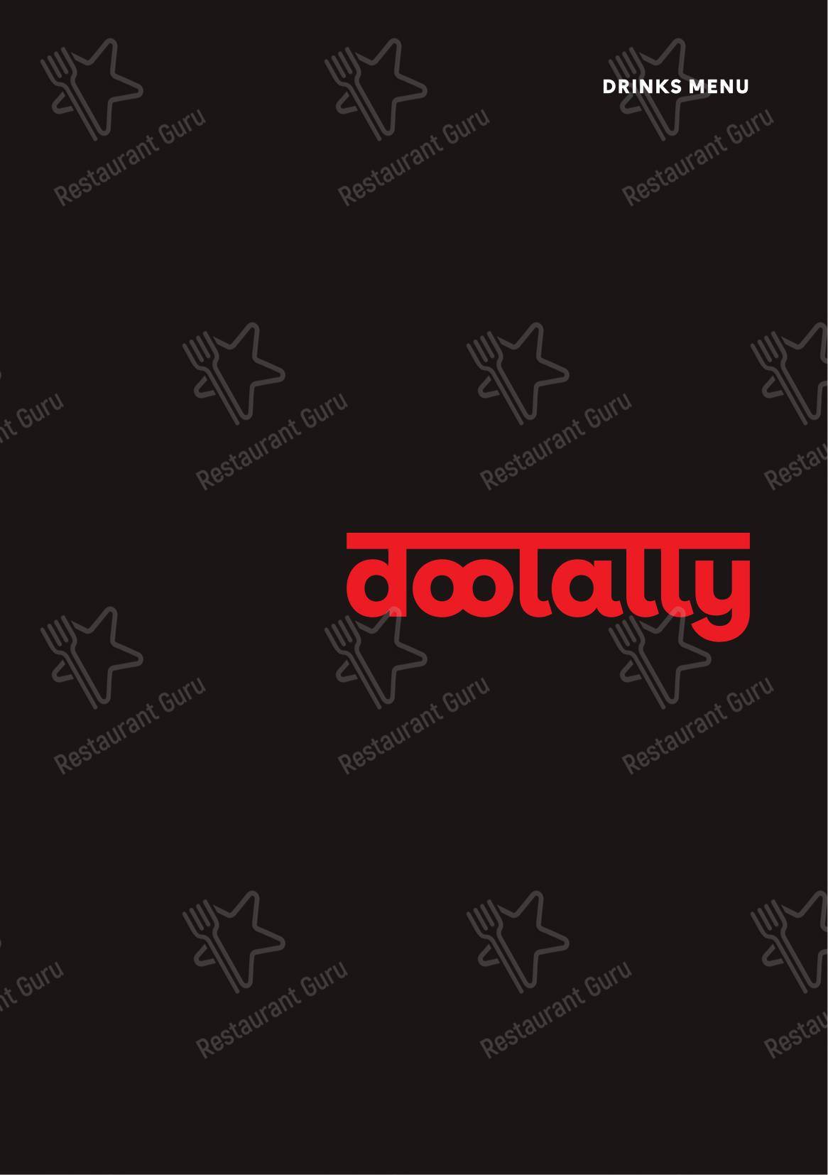 Menu at Doolally restaurant, Dublin