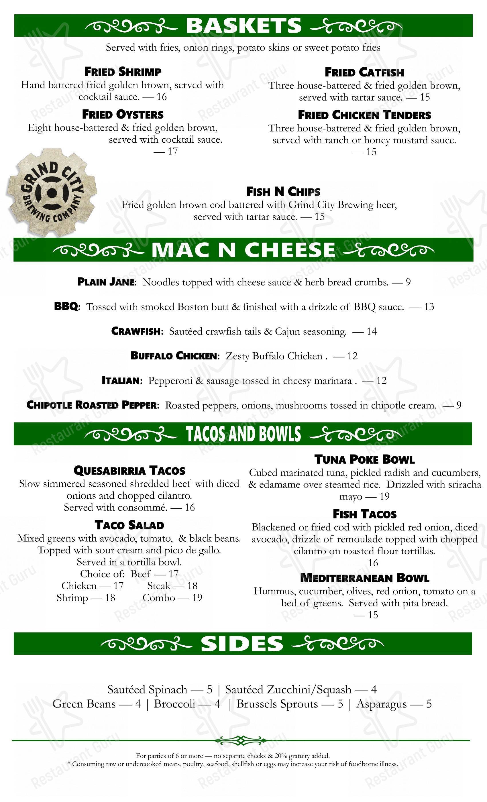 Menu at Forest Hill Grill restaurant, Germantown
