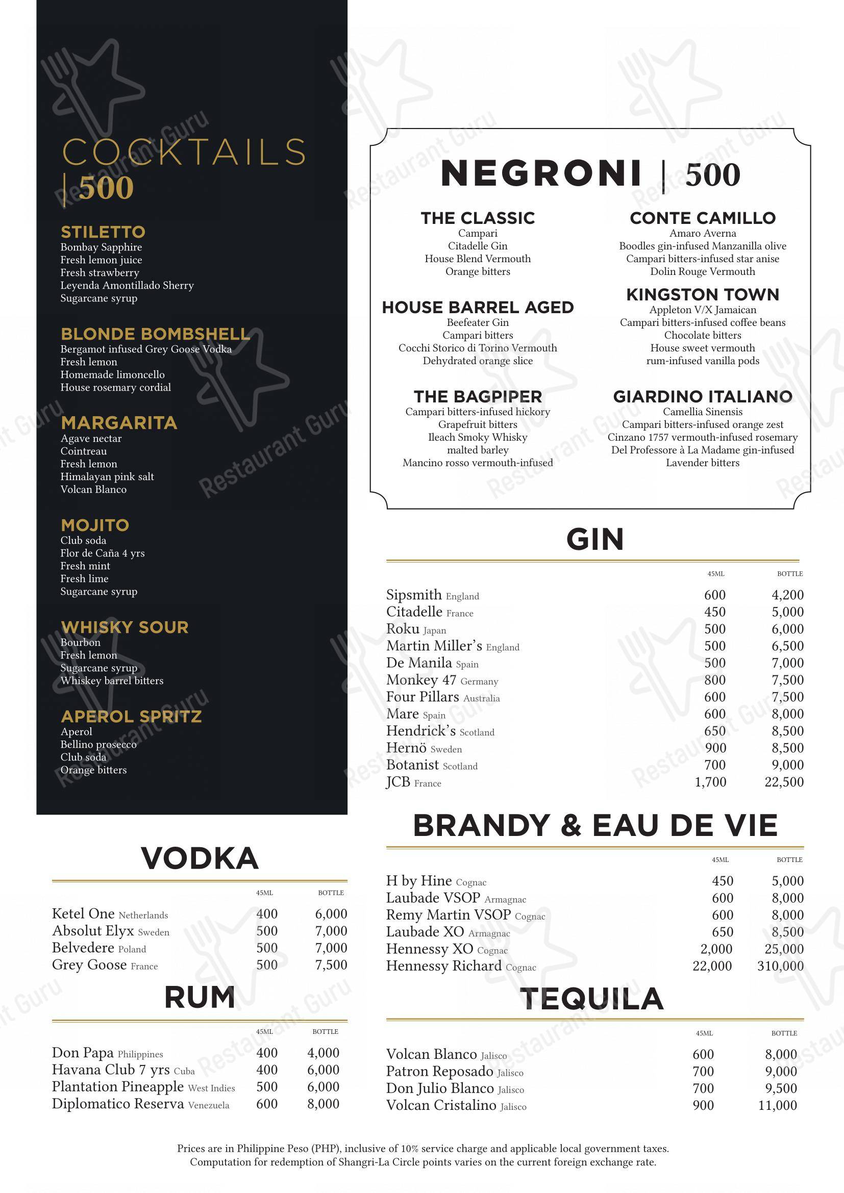 Menu at High Street Cafe, Taguig, 30th Street Corner 5th Avenue