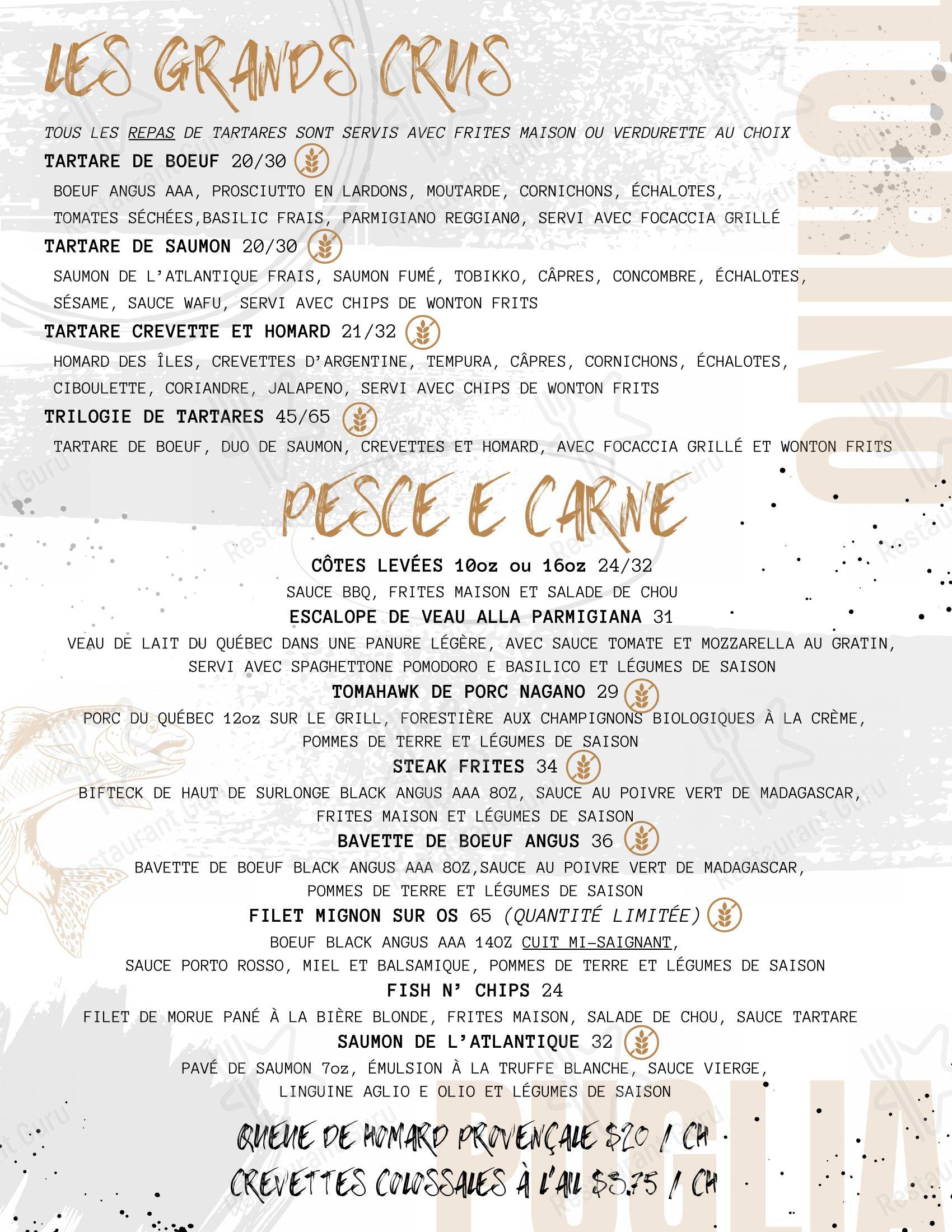 Menu au Restaurant Le Four De Saint-Eustache, Saint-Eustache