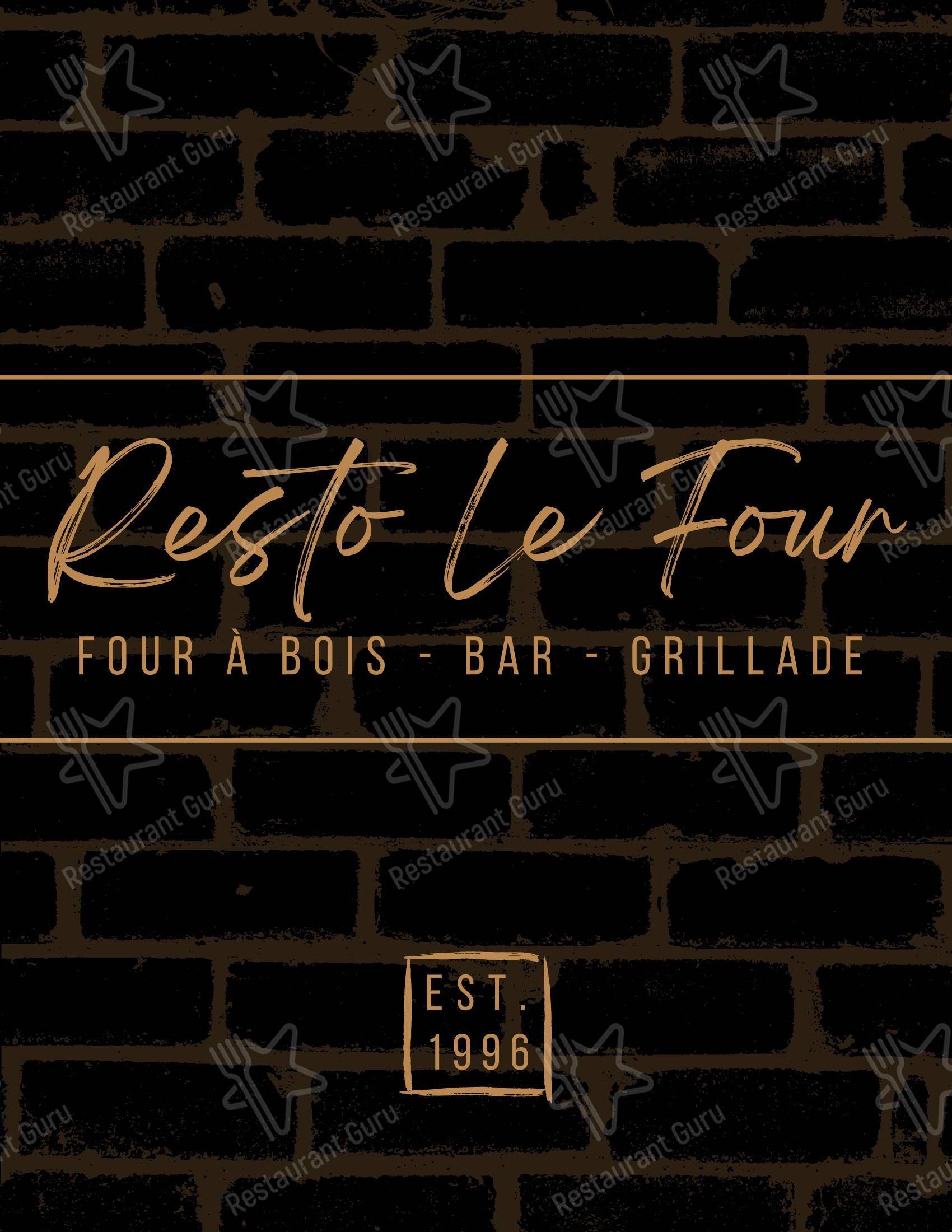 Menu au Restaurant Le Four De Saint-Eustache, Saint-Eustache