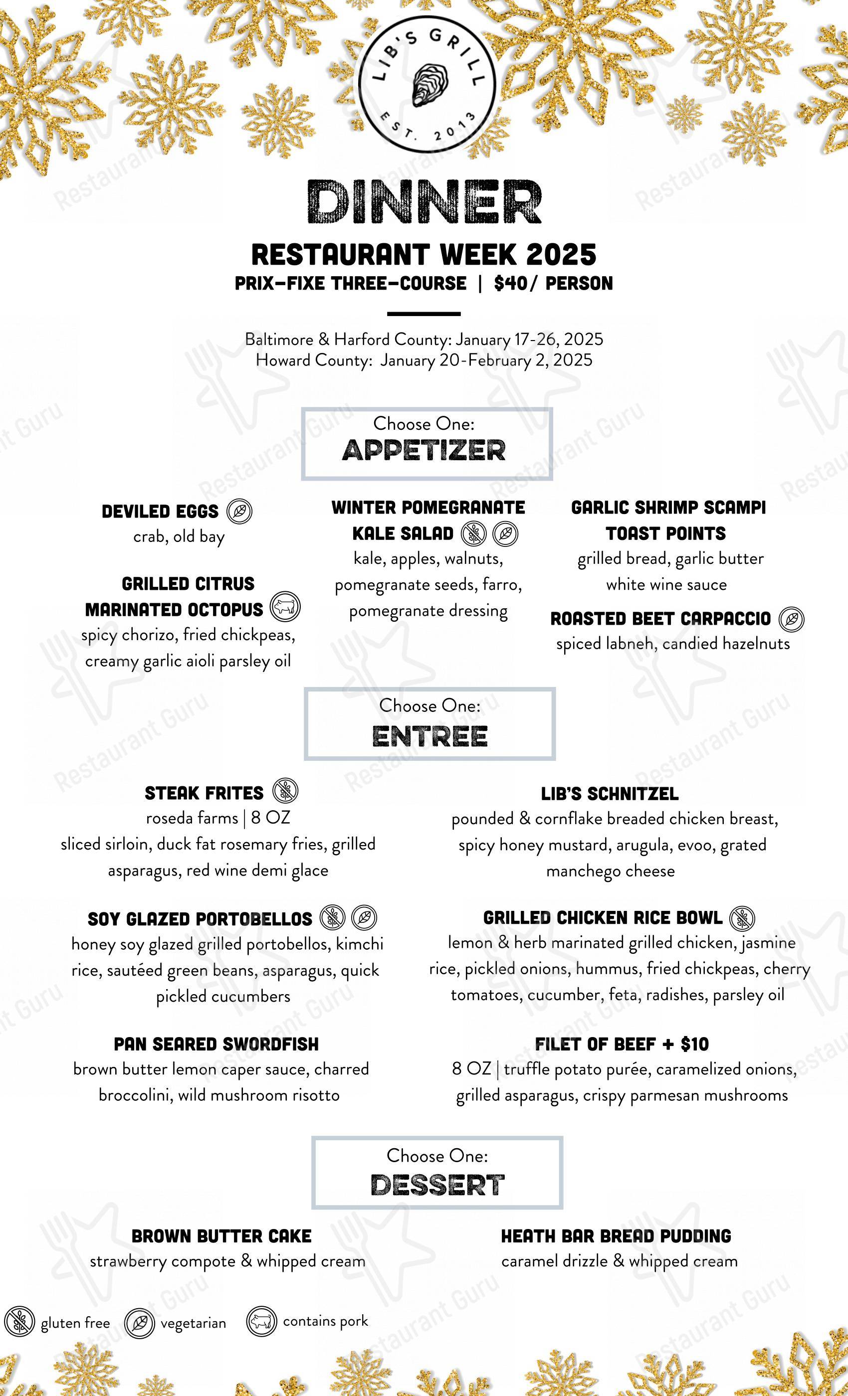 Menu at Lib's Grill Perry Hall pub & bar, Perry Hall