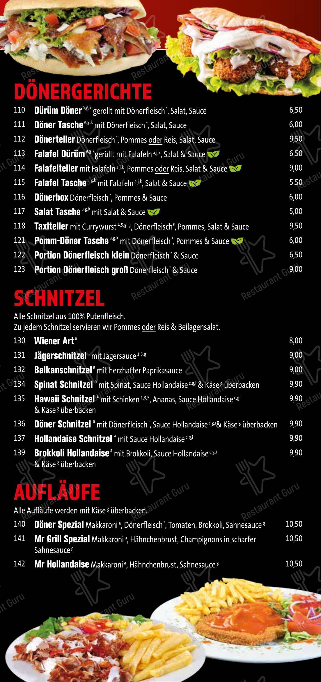Speisekarte von Mr Grill pub & Bar, Wuppertal