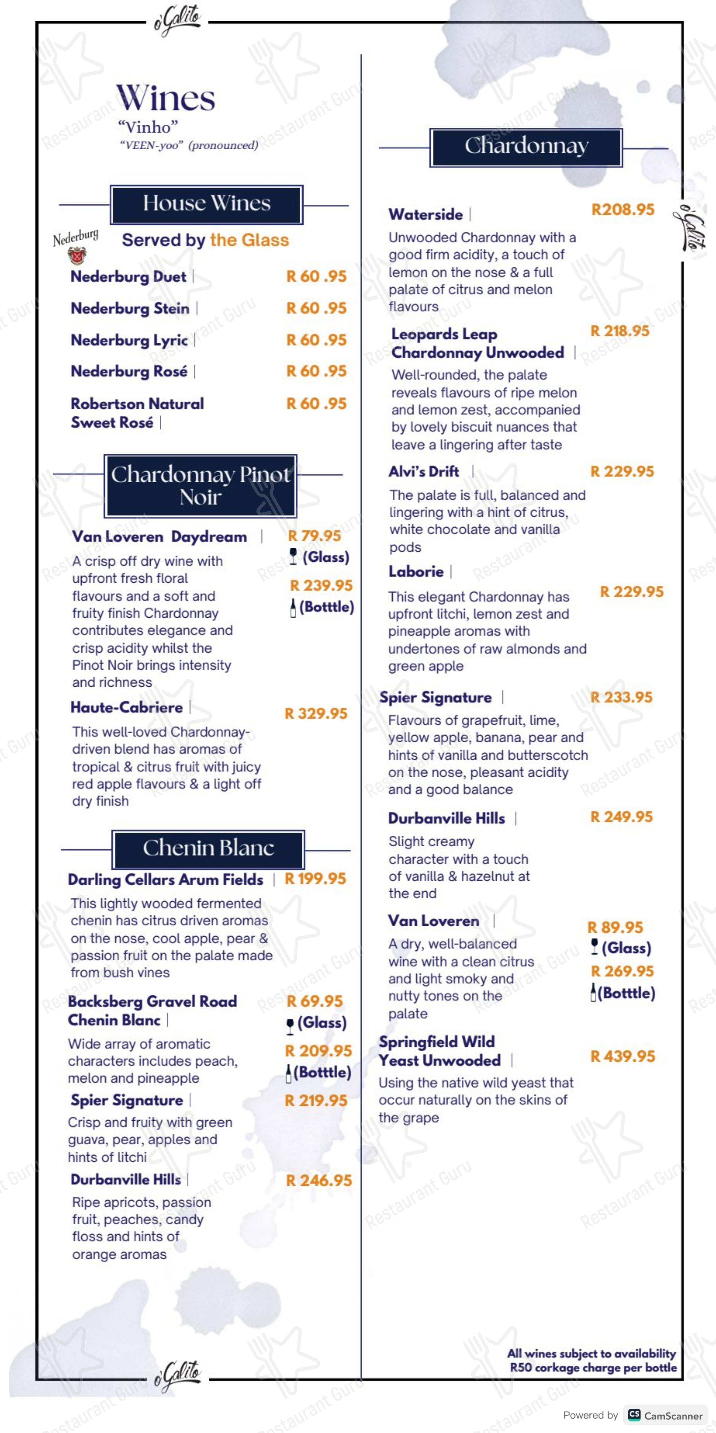 Menu at O'Galito - Centurion Mall restaurant, Centurion, Heuwel Rd
