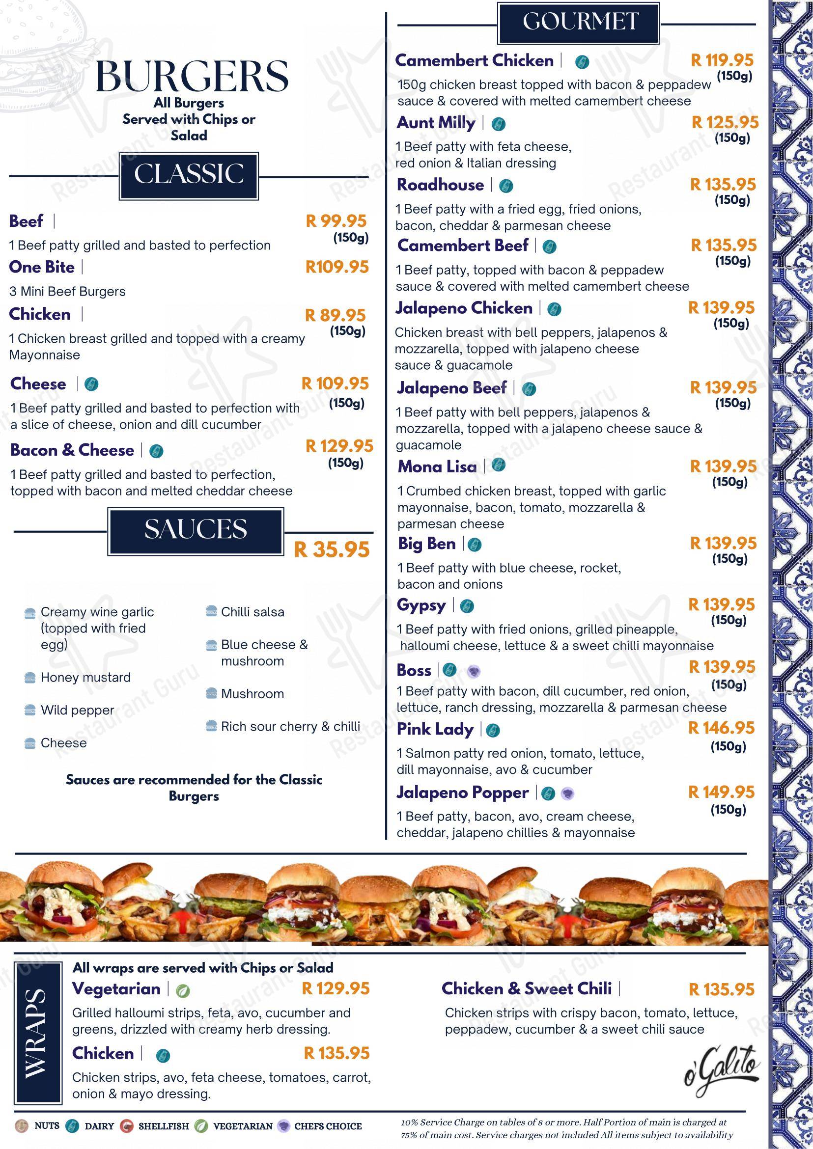 Menu at O'Galito - Centurion Mall restaurant, Centurion, Heuwel Rd