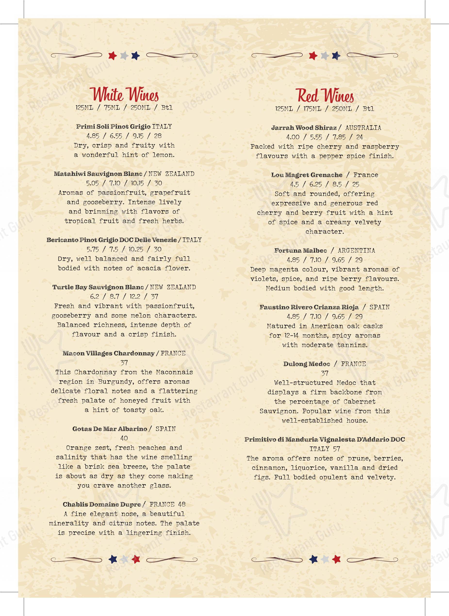 Menu at Texas Rocks restaurant, Yeovil