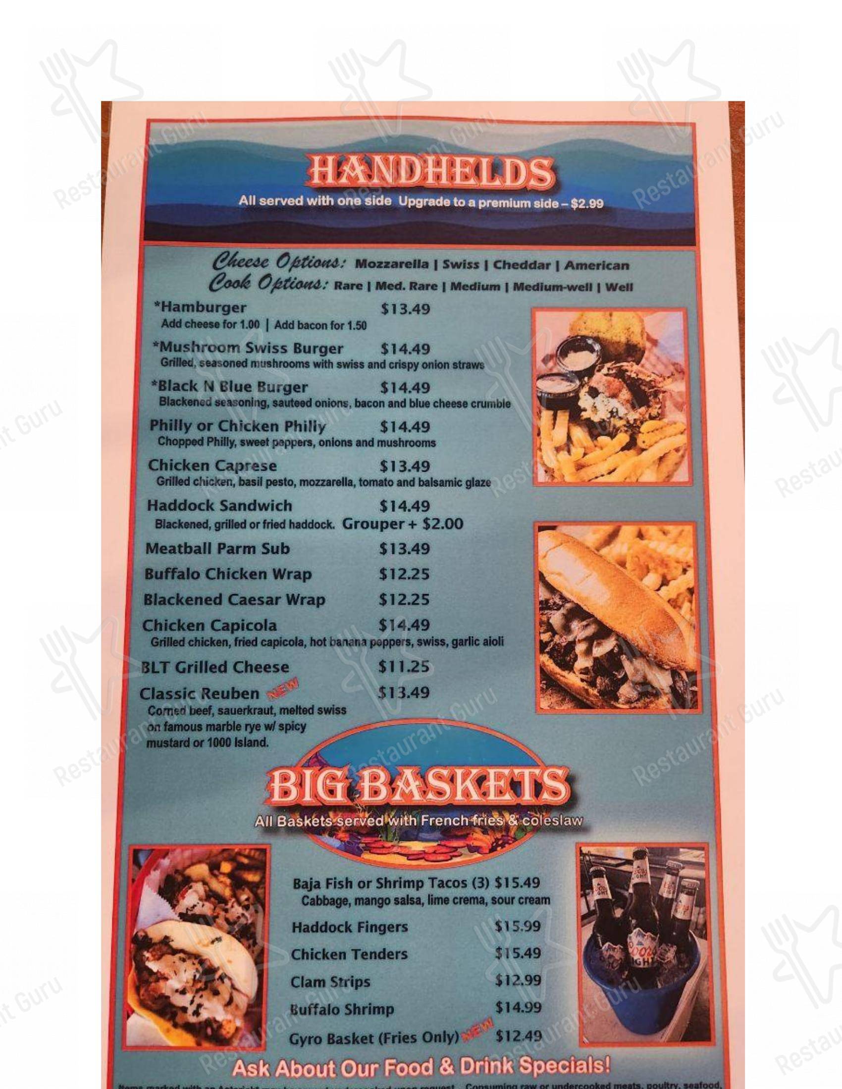 Menu at The Drunken Mullet pub & bar, Hernando Beach