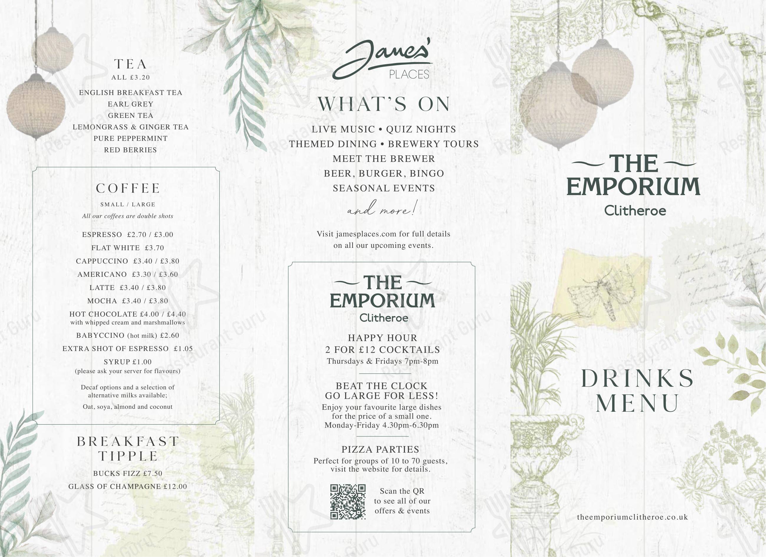 Menu at The Emporium pub & bar, Clitheroe