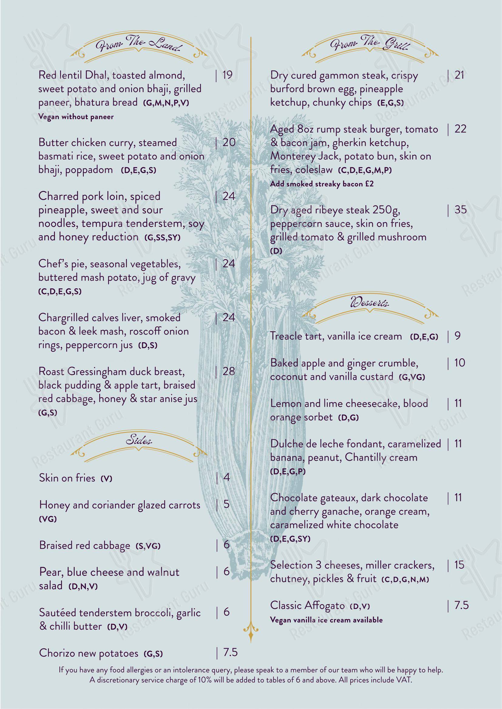 Menu at The Kings Arms pub & bar, Elham