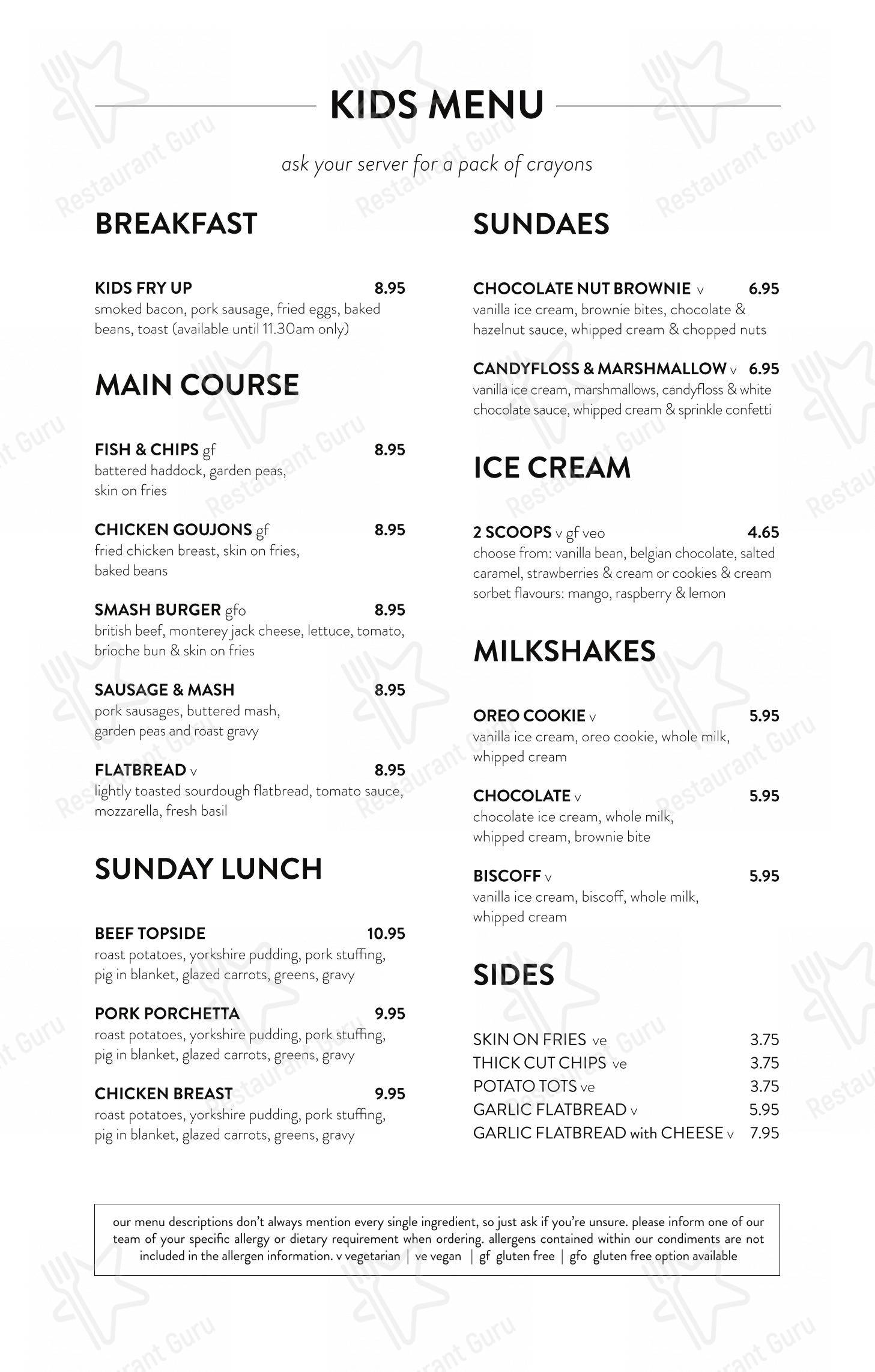 Menu at The Nuthall pub & bar, Nottingham, Nottingham Rd