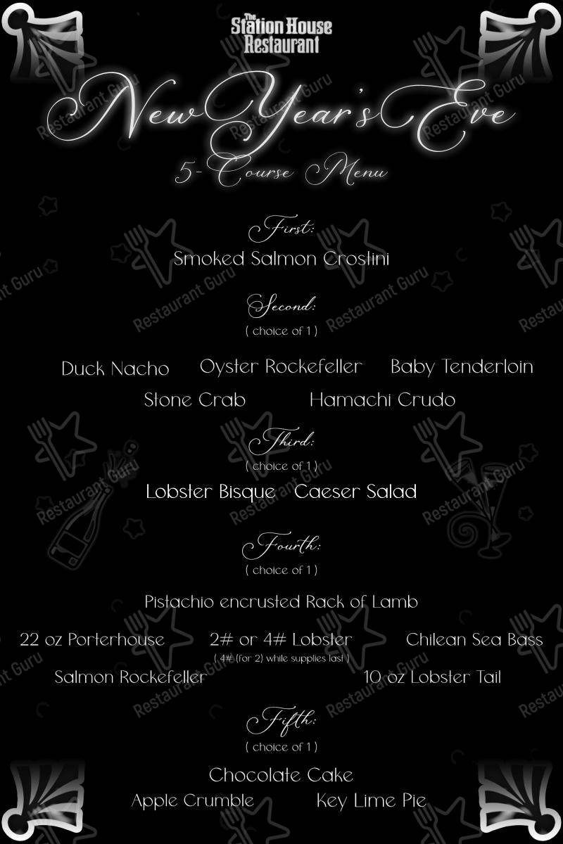 Menu at The Station House Restaurant, Lantana