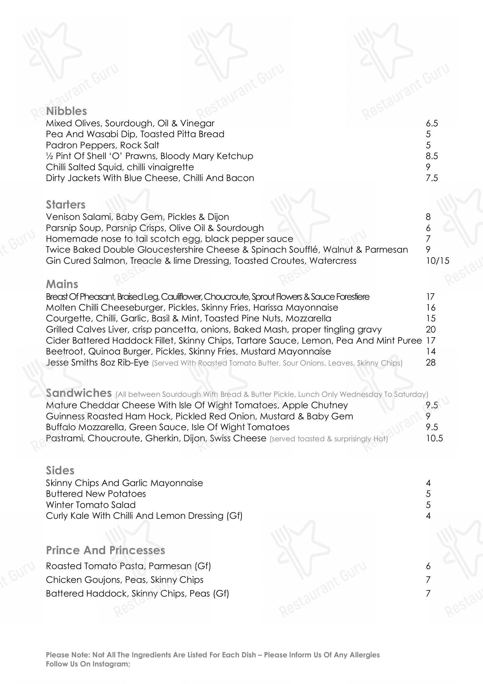 Menu at The Golden Cross pub & bar, Cirencester