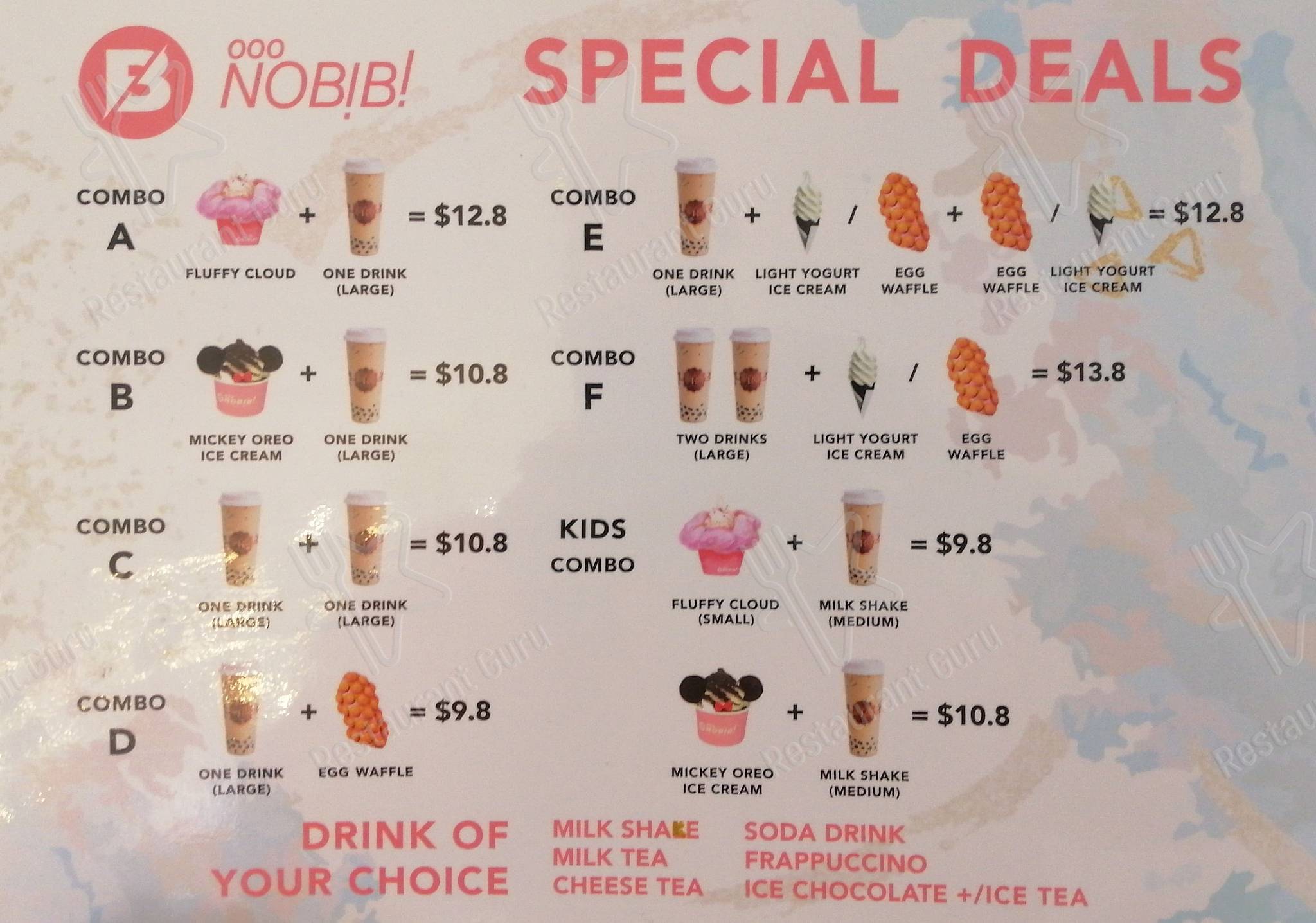 Menu at NOBIBI restaurant, Auckland, 128 Broadway