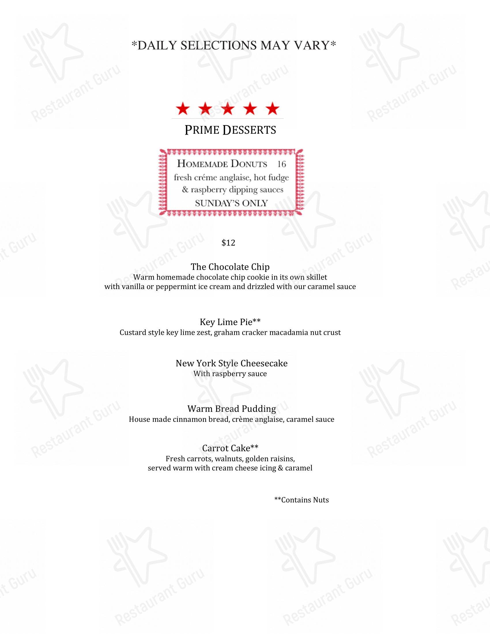 Menu at the River House restaurant, Palm Beach Gardens, PGA Boulevard