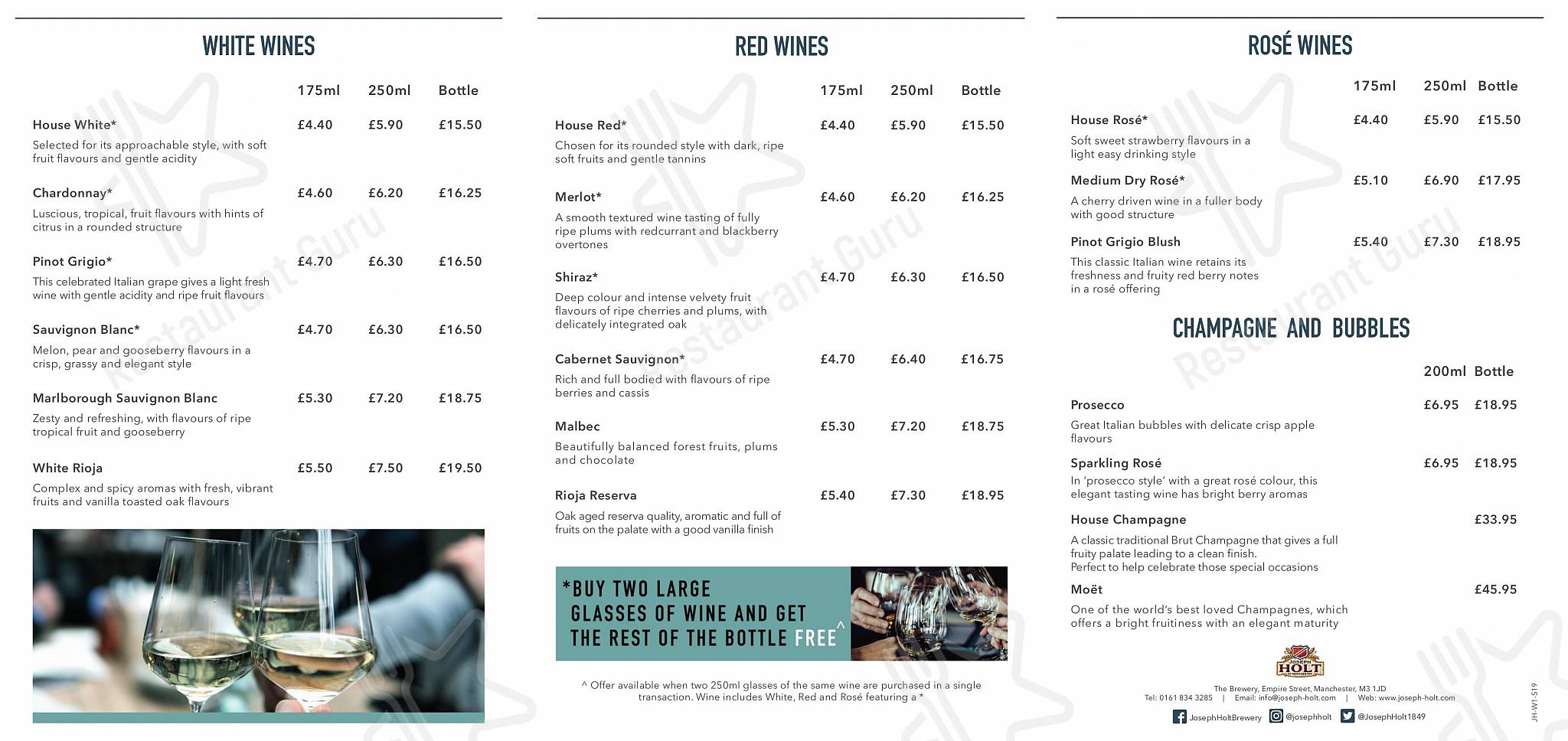 Menu at Half Way House pub & bar, Blackpool