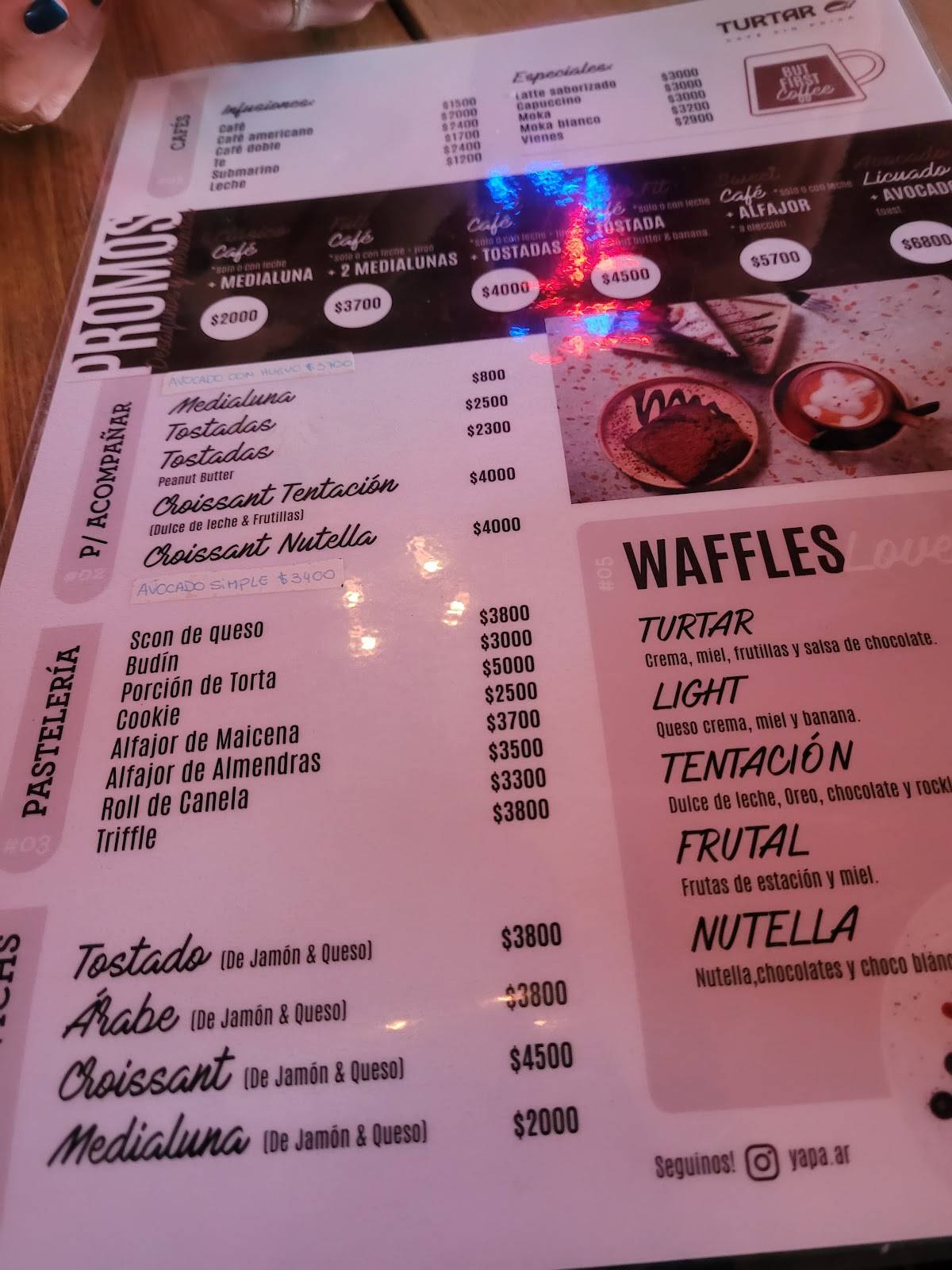 Menu at Yapa (paseo gastronómico) pub & bar, Buenos Aires