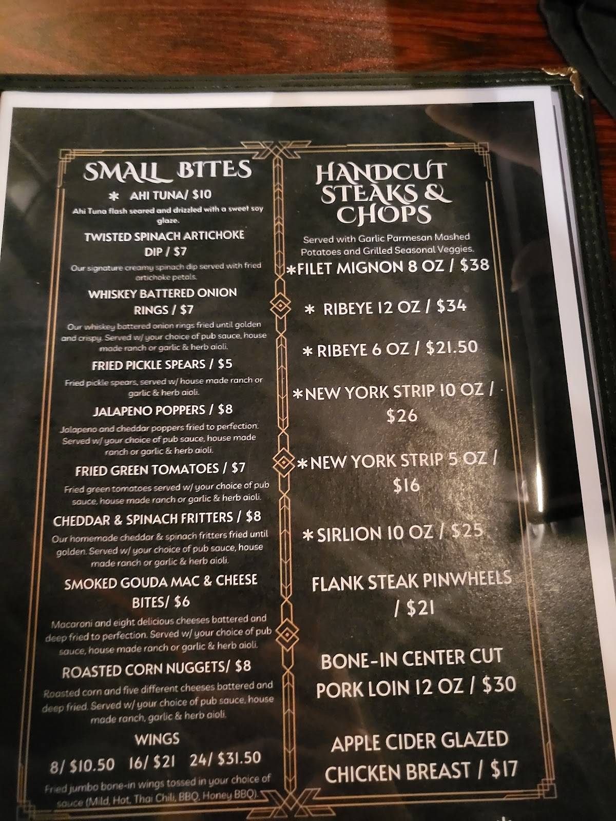 Menu at Fries Dam Steakhouse, Fries