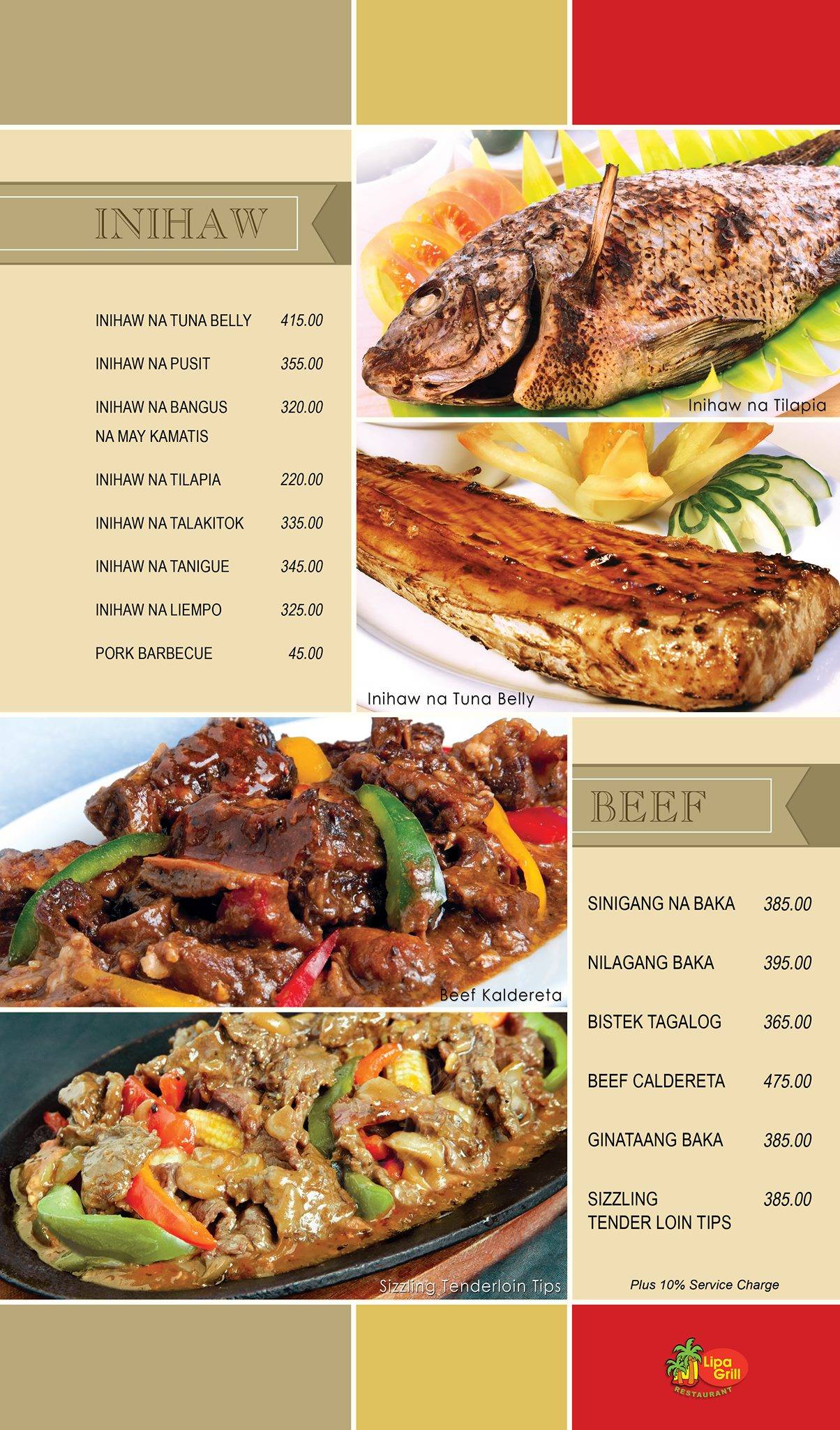 Menu at Lipa Grill restaurant, Lipa