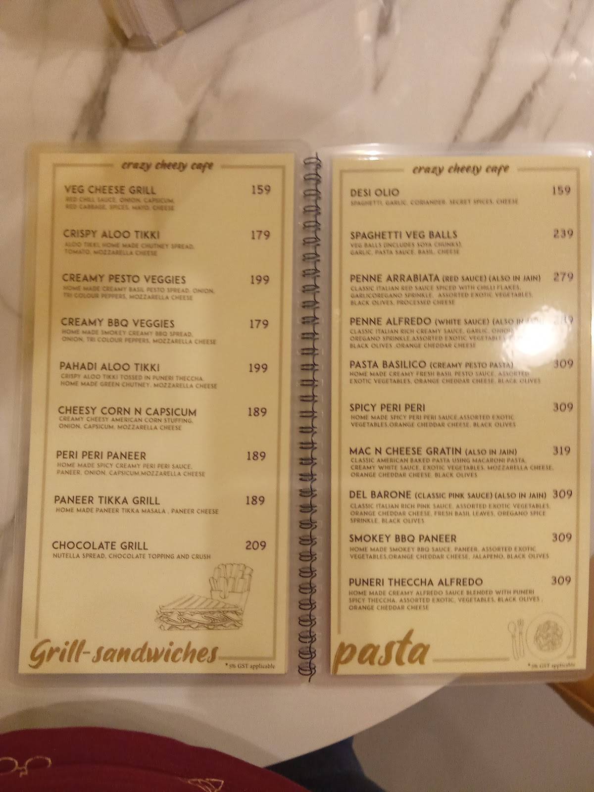 Menu at Crazy Cheesy Cafe, Navi Mumbai