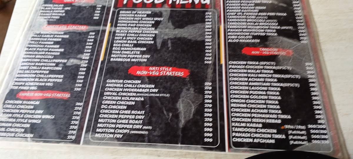 Menu at Next Chapter Cafe, India