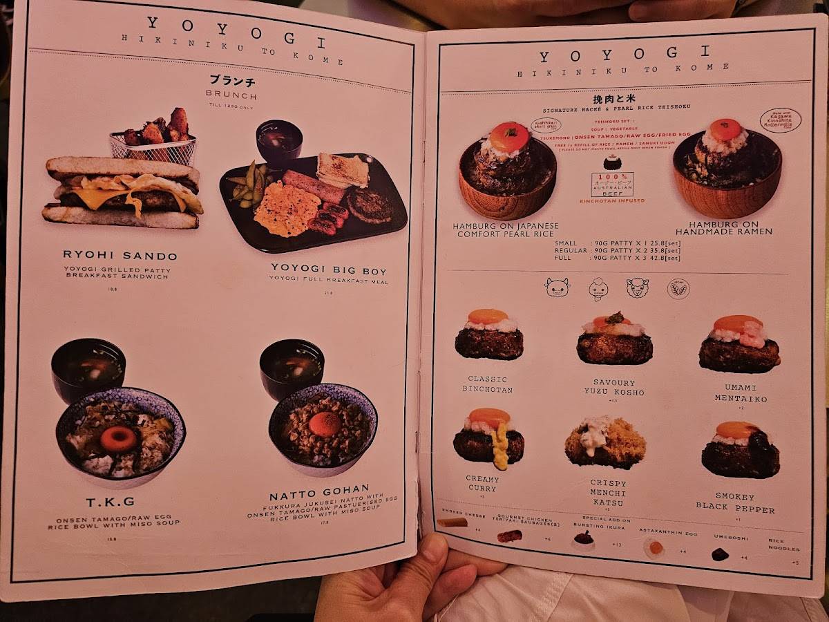 Menu at Yoyogi Hikiniku restaurant, Petaling Jaya