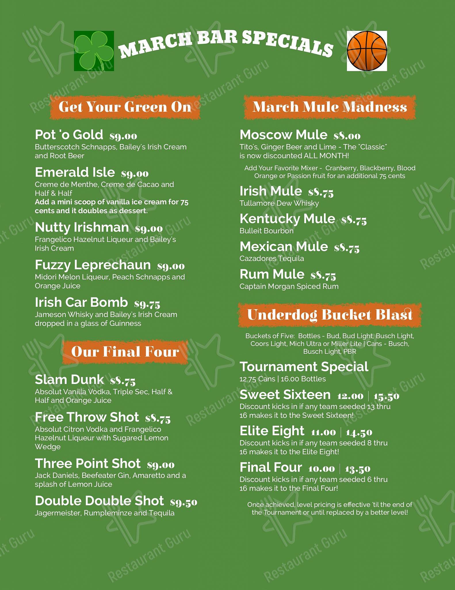 Menu at Pizza 150 Inc. pizzeria, USA