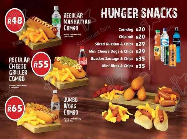 Menu at Sausage Saloon, South Africa, Lower Level Springs Mall (next to PnP)